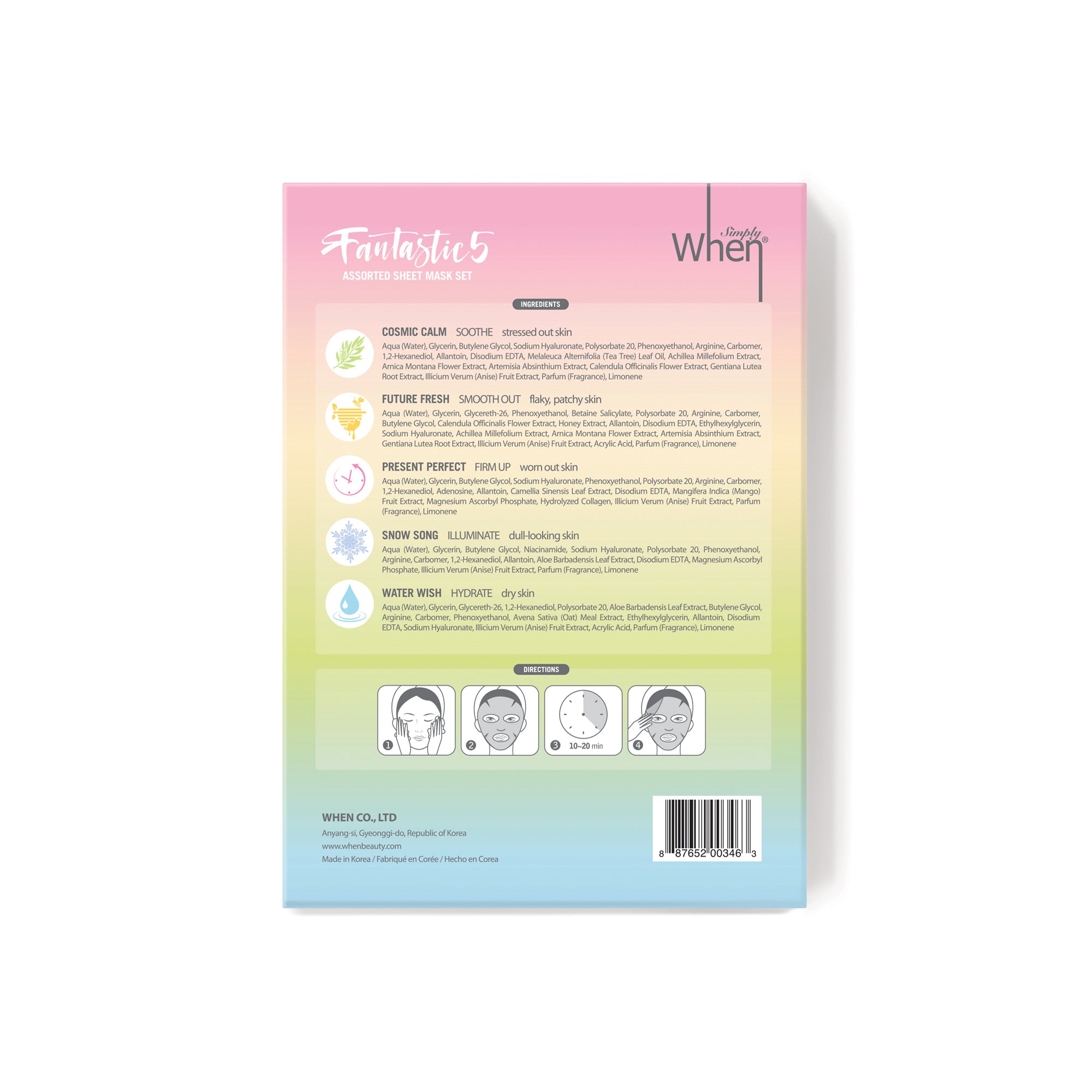 Simply When® Fantastic Five Assorted Sheet Mask Set (5 PACK) – When ...
